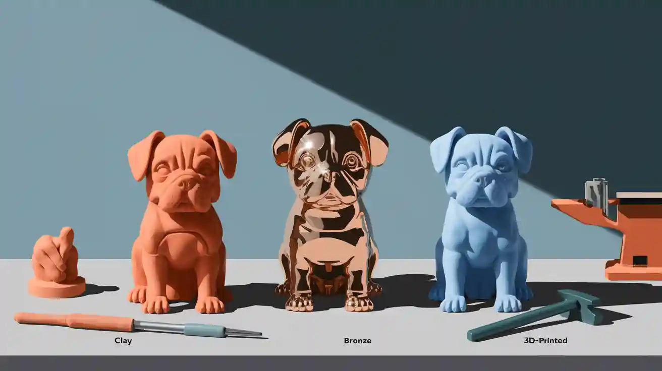 Custom Pet Sculptures Material Showdown Clay Bronze or 3D Print ...