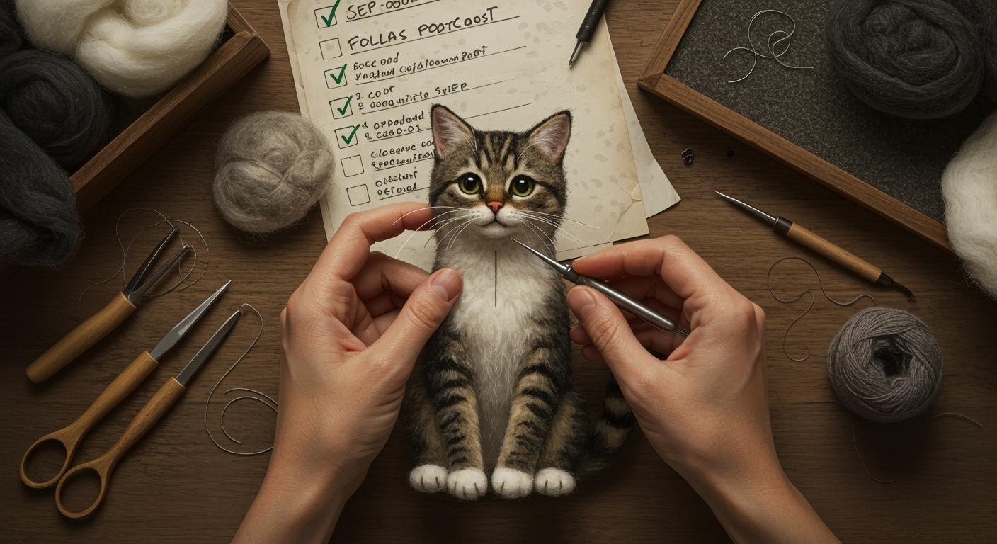 Never Miss a Step for a Realistic Needle Felted Cat – Pawimprint